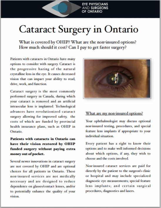 Cataract Surgery in Ontario – Visual Surgery